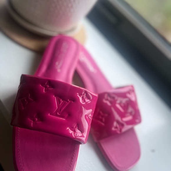 Shoes | Lv Slides Pink Size 39 | Poshmark